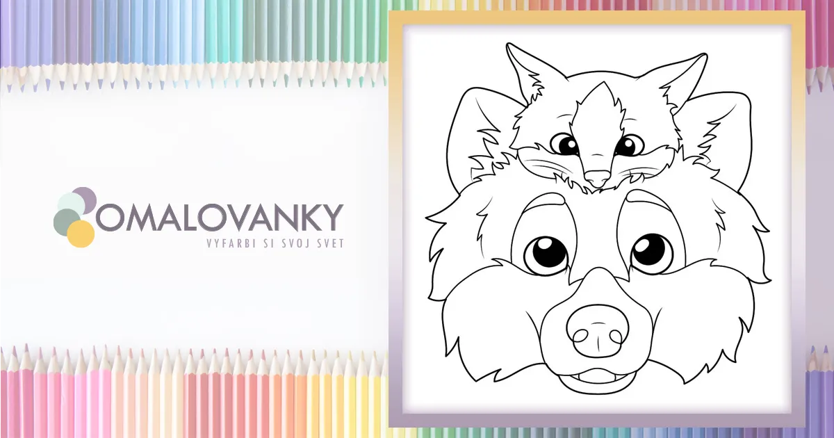 Pes a mačka – Omalovanky.sk | Vyfarbi si svoj svet